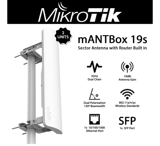 MikroTik MTAS-5G-19D120 (mANT 19S) Sector Antenna - Radox Technology