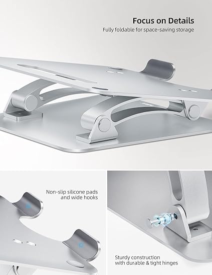 Nulaxy Laptop Stand, Detachable Ergonomic Laptop Mount Computer Stand ...