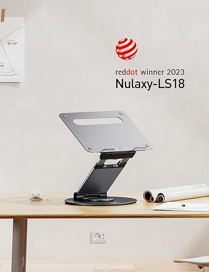 Nulaxy Laptop Stand Telescopic 360 Rotating for Desk - Radox Technology