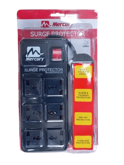 Mercury Surge Power Extension Socket 6240U - UK Power Cord, 1.8M Cable ...