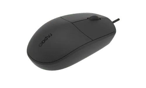 Rapoo Wired Optical Mouse N100 – Black - Radox Technology